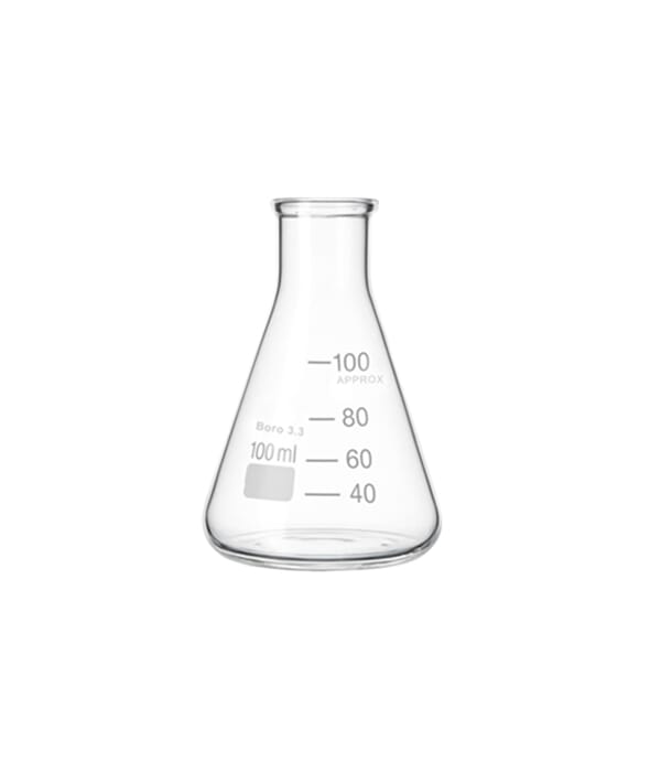 Erlenmeyerkolbe 100 ml smal hals, pk. á 12 stk - LabDidakt